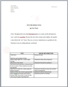 Art Notes in Picture Book Manuscripts: The Grid Format Solution ...